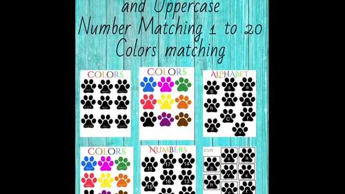 Color matching, Number 1 20 matching, alphaber lower and upper case ...
