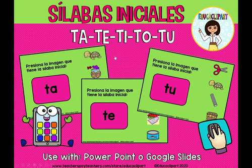 Juego Interactivo - Sílabas Iniciales con T (Power Point o Google Sides)