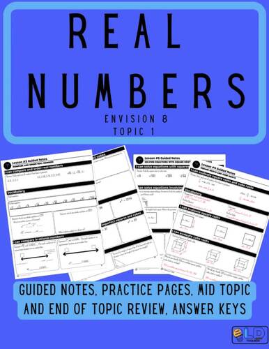 Envision 8th grade Guided Notes ~Real Numbers by LD Toolbox | TPT