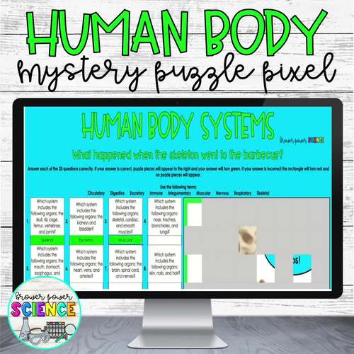 Human Body Systems Mystery Picture Pixel by Brower Power Science