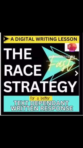 RACE Writing Strategy Lesson for Text Dependent Analysis TDA responses, PPT