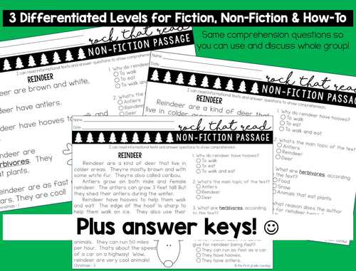 Christmas Reading Comprehension Passages and Questions | TpT
