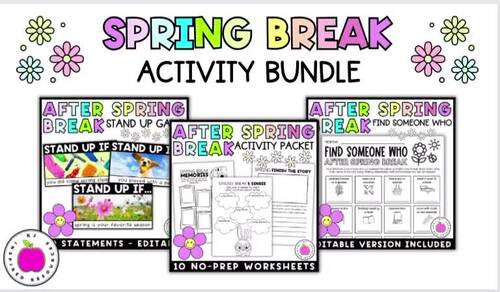 After Spring Break Activity and Game Bundle by KJ Inspired Resources
