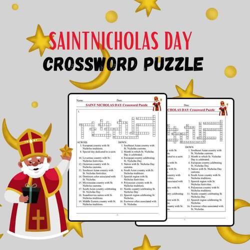 SAINT NICHOLAS DAY Crosword Puzzle Worksheet Activity | TPT