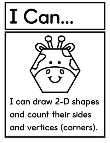 2-D Shapes: Attributes, Counting Sides, and Vertices Kindergarten ...