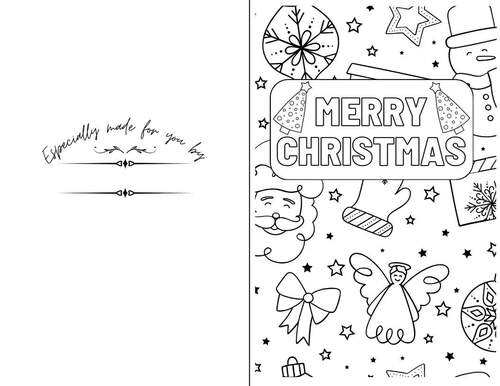 Printable Christmas Coloring Cards, 10 Printable Holiday Cards for Kids ...