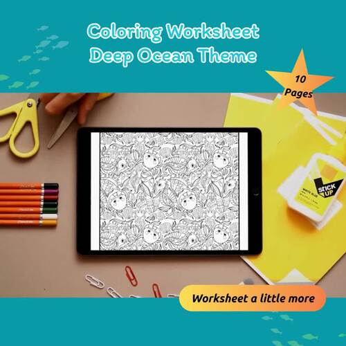 Deep Ocean Color & Count worksheets (10 Pages, Hand-Drawn, B&W) | TPT