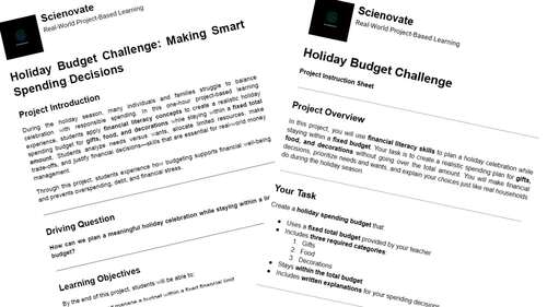 Christmas Financial Literacy Project | Holiday Budget Challenge by ...