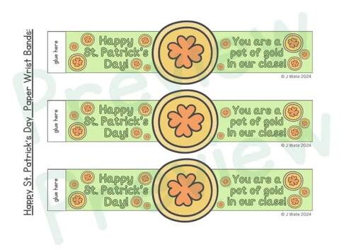 St. Patrick's Day Brag Bracelet Templates: Fun Craft Activity for Art ...