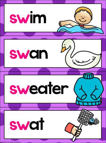 Blends Phonics NO PREP Printables for "sw" by Tweet Resources | TpT