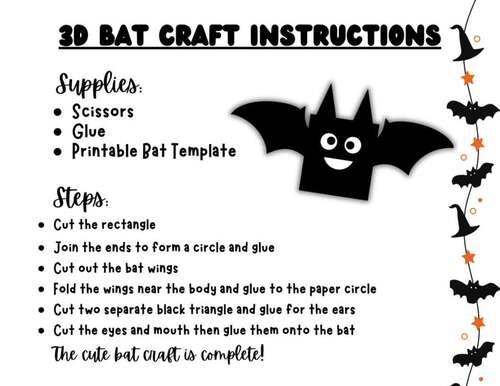 Build a 3D Bat Halloween Craft | Printable Kids Paper Craft Activity ...