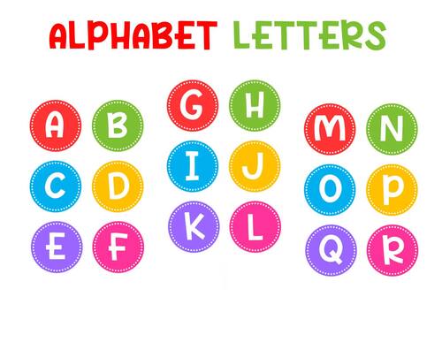 Printable Round Alphabet Letters, Bright Alphabet Letters Posters ...
