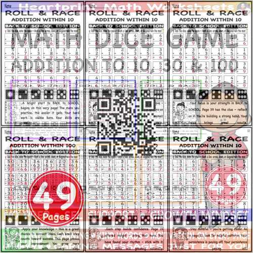 Race to 10, 30, 100 math game |Madth Dice game | addition to 10, 30 ...