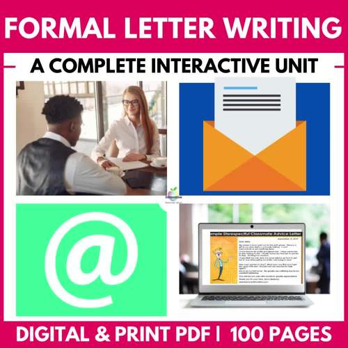 Formal Letter Writing Unit | Business Letters & Job Skills | Email ...