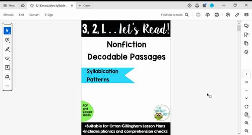 Nonfiction Decodable Passages for Syllable Types and Syllable Division