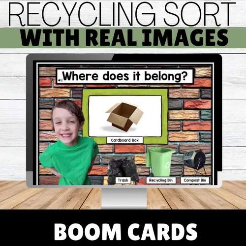 BOOM CARDS Recycling Sort | Earth Day Activities | Reduce Reuse Recycle