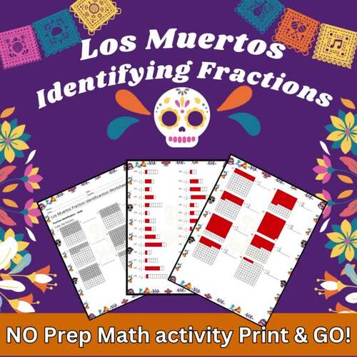 Identifying Fractions 3rd Grade 3.NF.A.1 El Día de los Muertos NO PREP ...