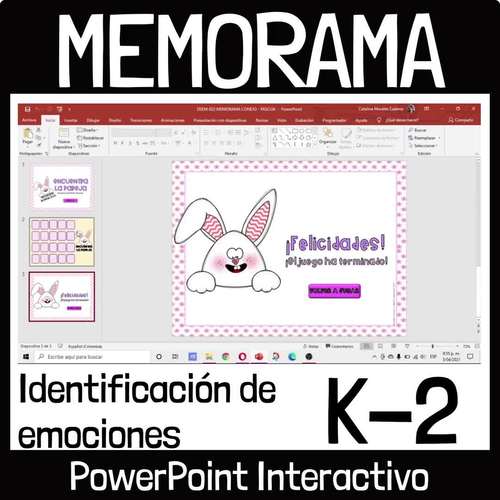 MEMORAMA INTERACTIVO EMOCIONES PASCUA - PRIMAVERA. PowerPoint interactivo