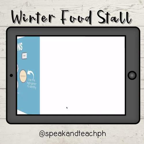 Winter Food Stall Memory and Recall No Prep Speech Therapy Boom Cards™