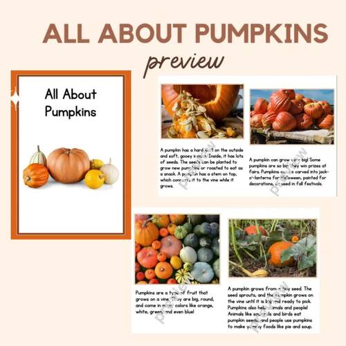 All About Pumpkins- Informational Text by Jessi Snyder | TPT