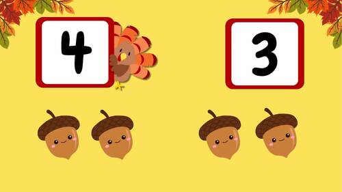 Thanksgiving Counting to 20 Kindergarten Digital Math Number Fluency ...