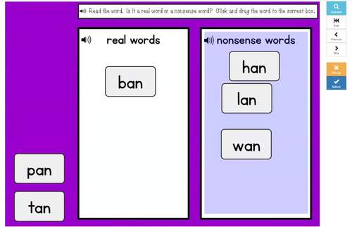 Real and Nonsense Words with Short a Sound for Decoding Practice Boom ...