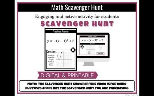 Area and Circumference of a Circle Activity Scavenger Hunt by Algebra ...