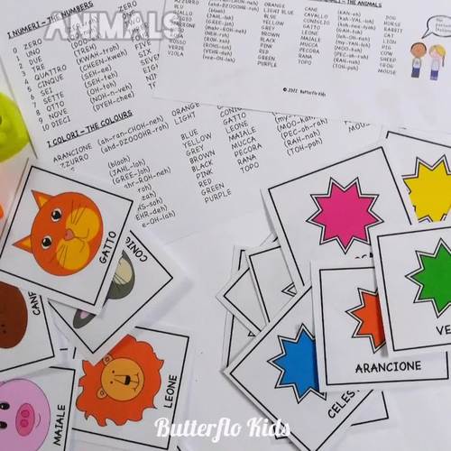 Basic Italian for Kids - Children Beginners Numbers Shapes Animals and ...