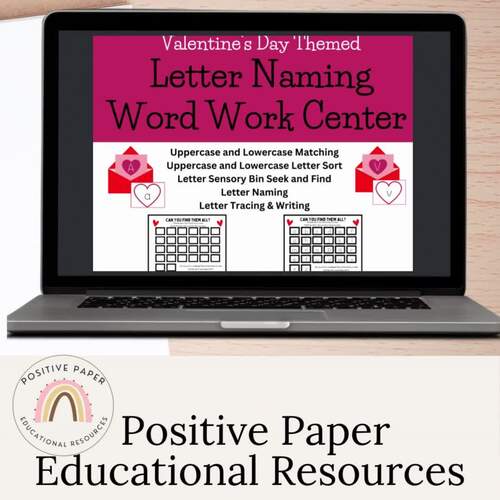 Valentine's Day Letter Naming Word Work Center | TPT