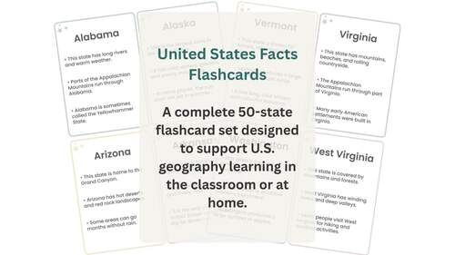 United States Facts Flashcards | 50 U.S. States Geography & Key Facts