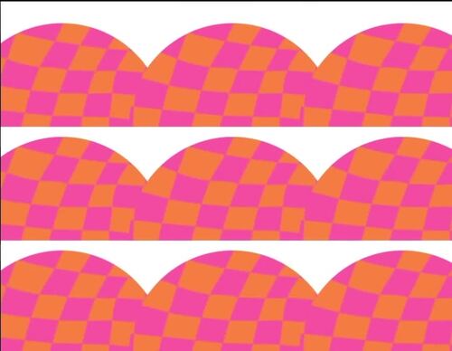 Printable Bulletin Board Border & Letters / Pink and Orange Groovy Themed