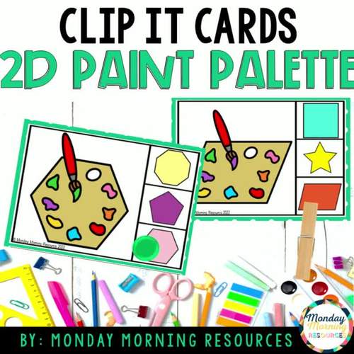 Back to School 2D Shape Clip It Cards Paint Palettes -Foundation ...