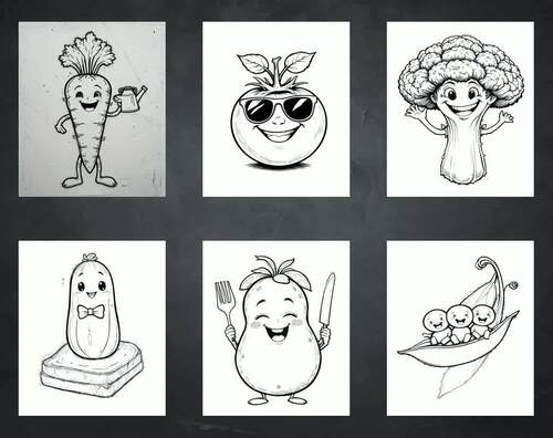 Cute Vegetables Coloring Book - Adorable & Wholesome Fun for All Ages!