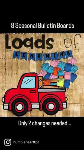 Bulletin Board Editable for Every Season | Old Red Truck by Humble Heart