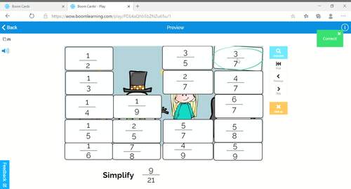 Boom Cards Simplify Fractions by Language Forum | TpT