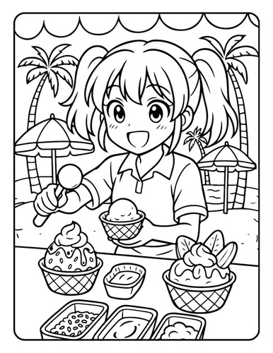 Kawaii Chefs Coloring Pages | 45 Cute Anime Cooking Girls for Kids & Teens