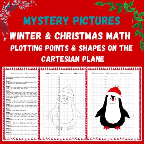Coordinate Plane Graphing Plotting Points - Winter, Christmas Mystery ...