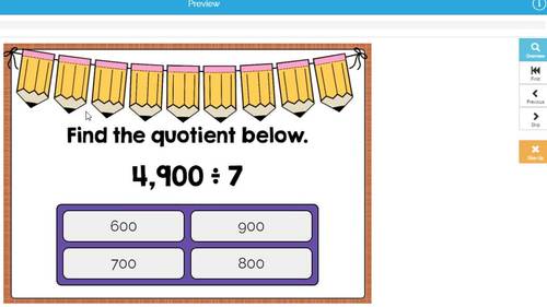 Divide by Multiples of 10, 100, and 1,000 Digital Boom Cards | 4th Grade
