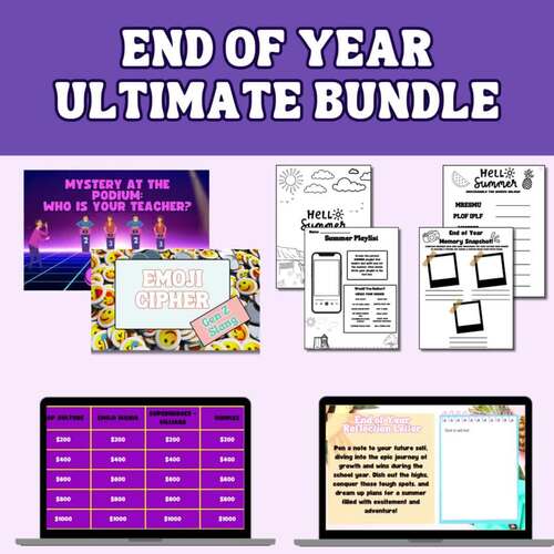 END OF YEAR SUMMER BUNDLE ACTIVITIES, MORNING MEETING, GAMES MIDDLE SCHOOL