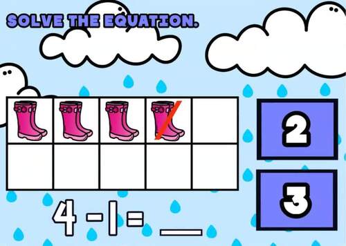 Boom Cards: Spring April Showers Subtraction Within 10 | Ten Frame ...