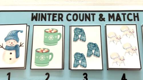 Winter-Themed Count and Match Activity, Numbers One to Ten, Autism, Speech