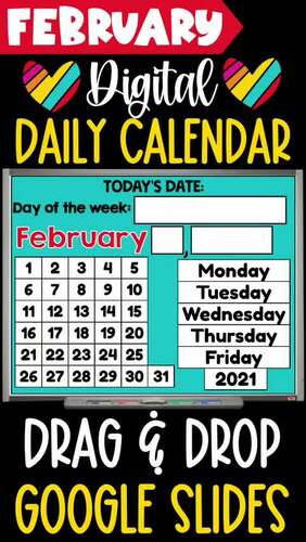 Digital FEBRUARY Calendar Google Classroom by First Grade Roars