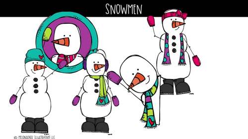 Snowmen clip art, Winter clip art Mini by Melonheadz Clipart | TPT