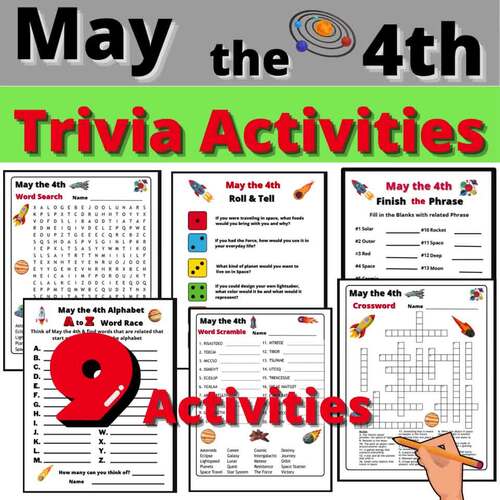 May the 4th Activities Packet Space Games Stars Trivia Lessons Resources