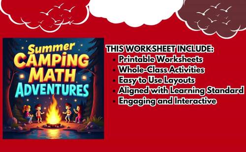 Summer Camping Word Problem Math Activities 2nd,3rd,4th,5th,6th,7th,8th,Gr