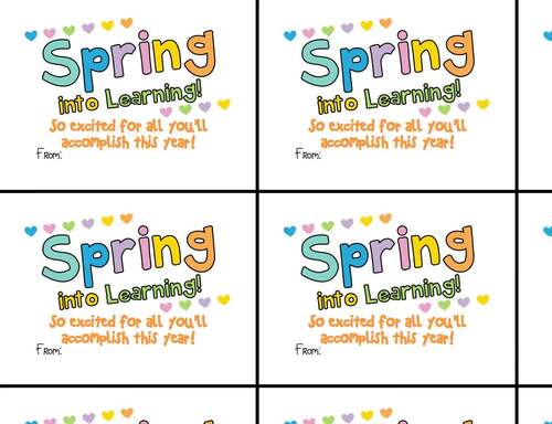 Spring Fidget Toy (Slinky) Beginning of Year Gift Tag- Spring into ...