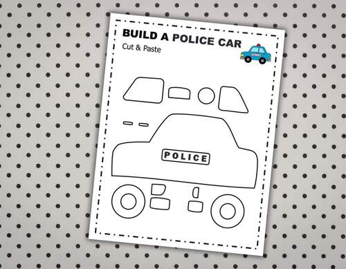 Police Car Craft | Cut & Glue | Police Car Craft Activity ...