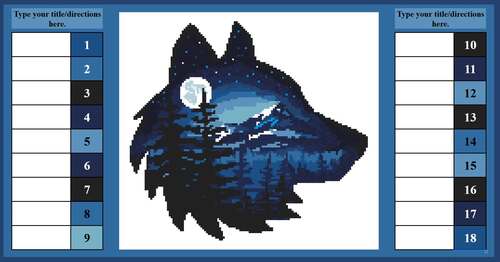 Mystery Digital EDITABLE LOW PREP - Wolf PIXEL ART Reveal Template