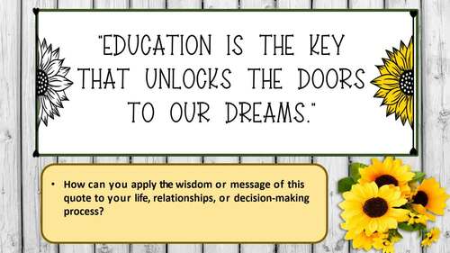 Daily Quote- Quote of The Day Reflection | Back to School | Morning Work