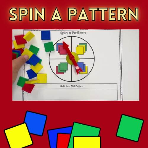 Extending Patterns Math Center for Kindergarten Spin A Pattern - 4 ...